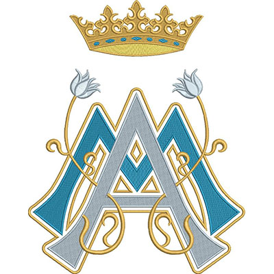 Marian With Tulips And Crown