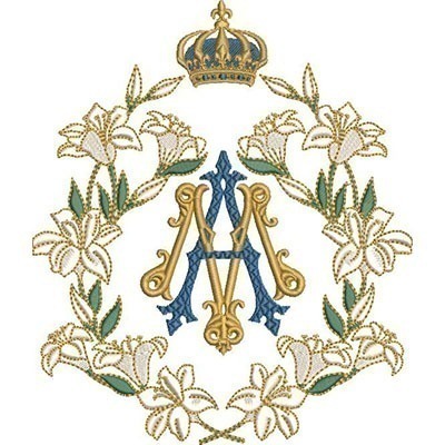 Marian Medal With Lilies And Crown