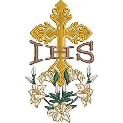 Cross Ihs With Lilies