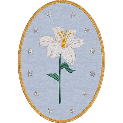 Traseira Lírio Medalha Nossa Senhora Do Coração Partido 2