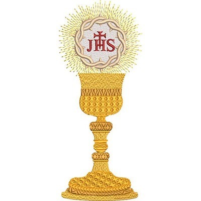 Matriz De Bordado Cálice Com Hóstia Consagrada 19 Cm