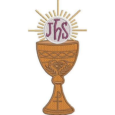 Matriz De Bordado Cálice Com Hóstia Consagrada 15 Cm