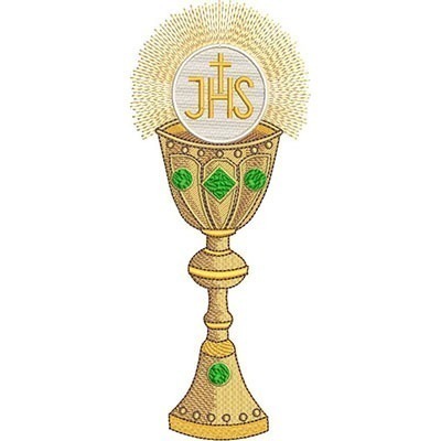 Matriz De Bordado Cálice Com Hóstia Consagrada 21 Cm