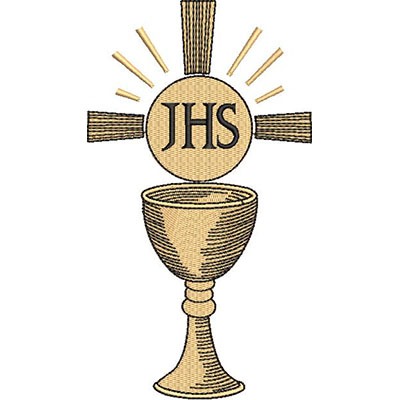Matriz De Bordado Cálice Com Hóstia Consagrada 16 Cm