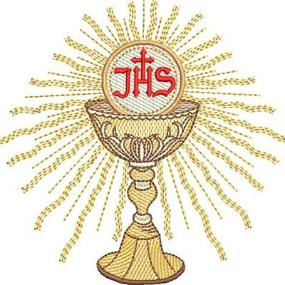 Matriz De Bordado Cálice Com Hóstia Consagrada 13 Cm