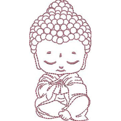 Embroidery Design Cute Buddha Contoured 2