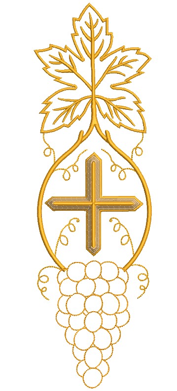 Cross With Contoured Grapes